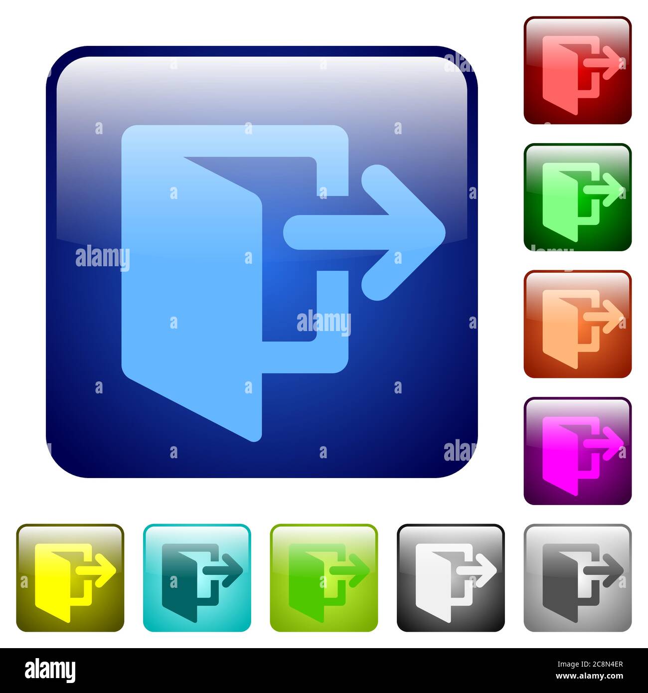 Set of exit color glass rounded square buttons Stock Vector Image & Art ...