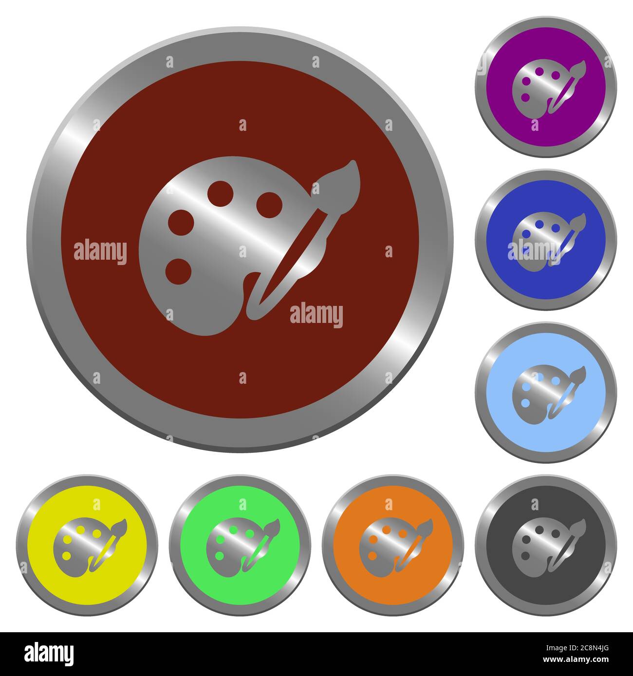 Set of glossy coin-like color palette buttons Stock Vector Image & Art ...