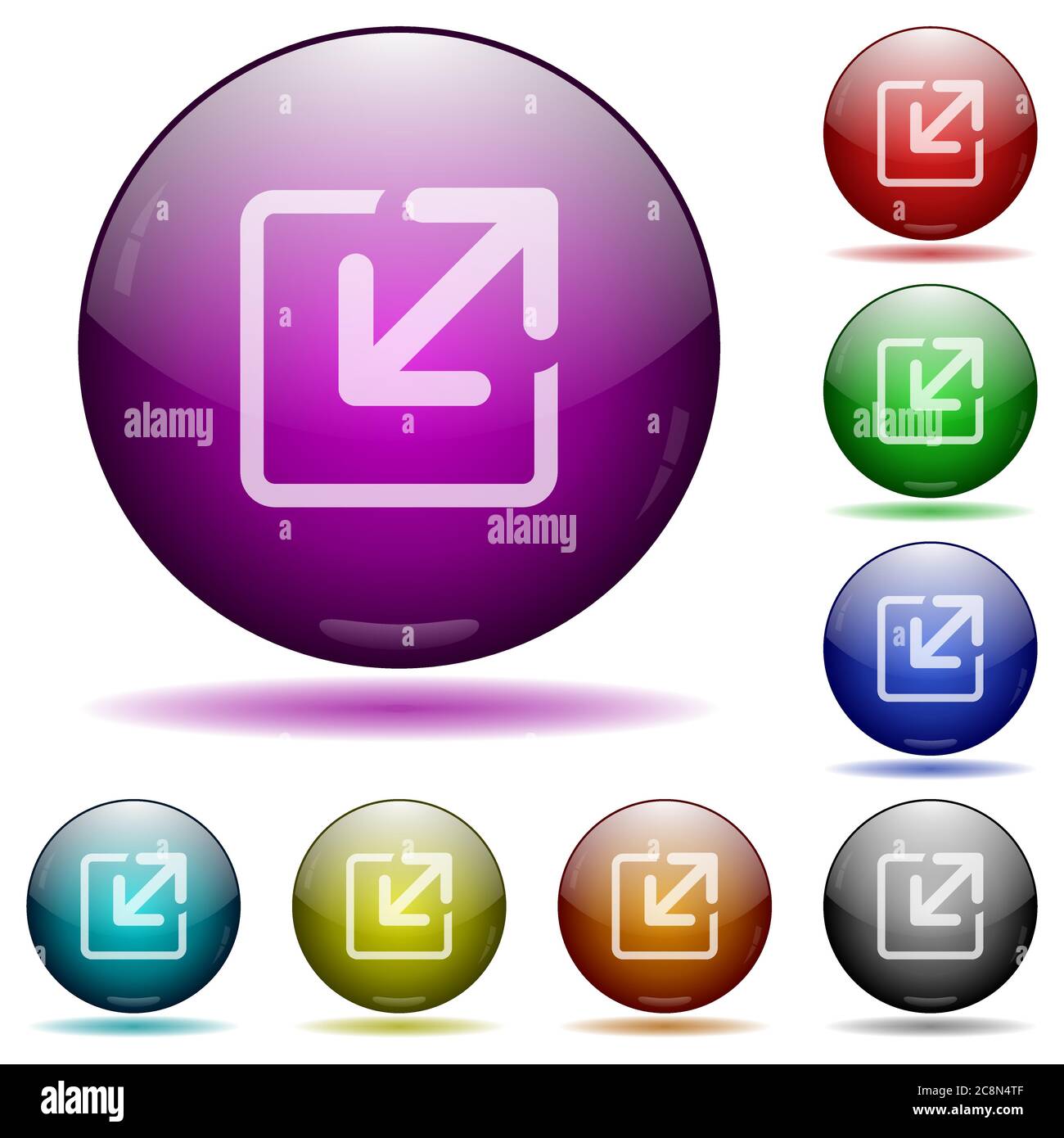 Set of color resize glass sphere buttons with shadows Stock Vector ...