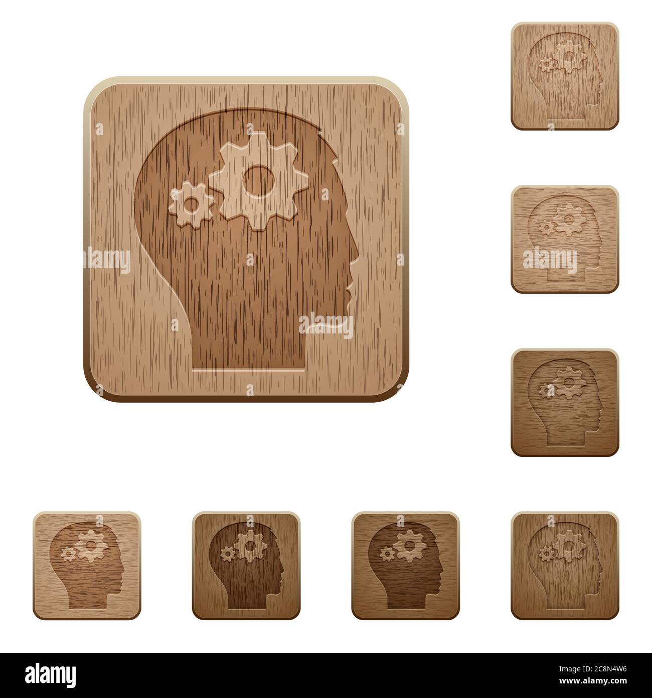 Set of carved wooden User settings buttons in 8 variations Stock Vector ...