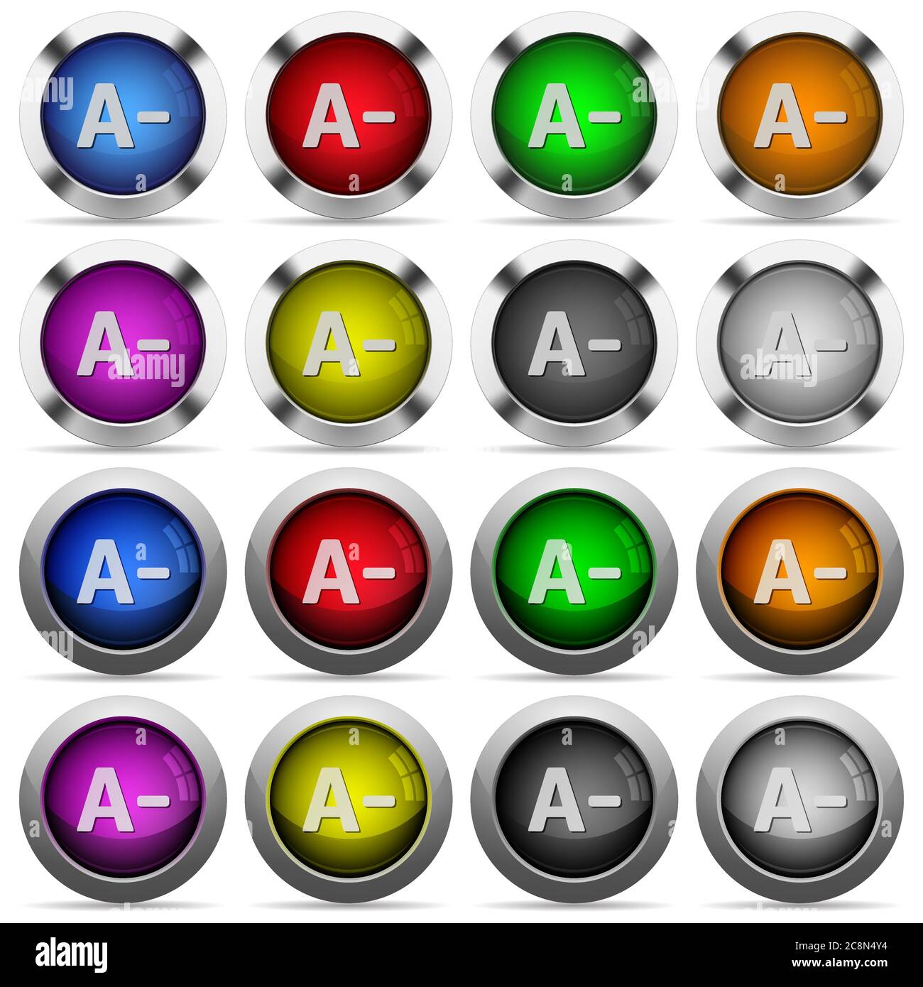 Set of Decrease font size glossy web buttons. Arranged layer structure Stock Vector Image & Art ...