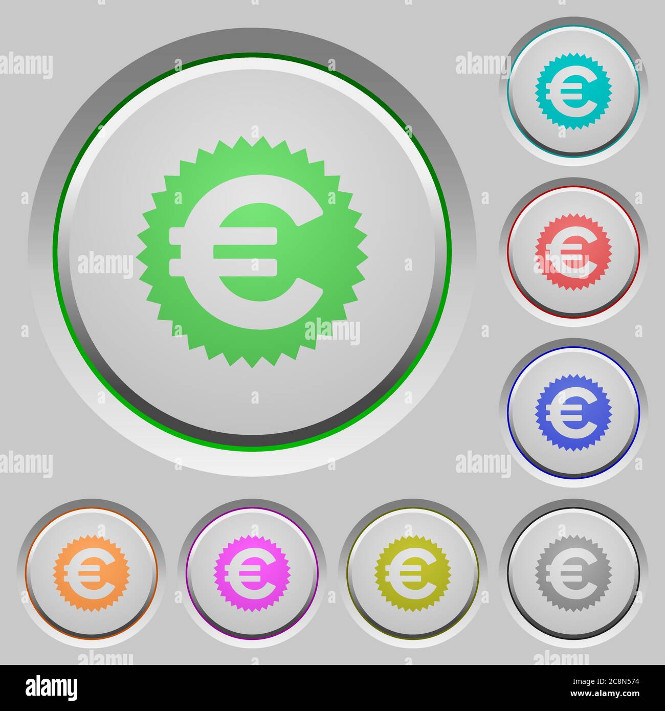 Set of color Euro sticker sunk push buttons Stock Vector Image & Art ...