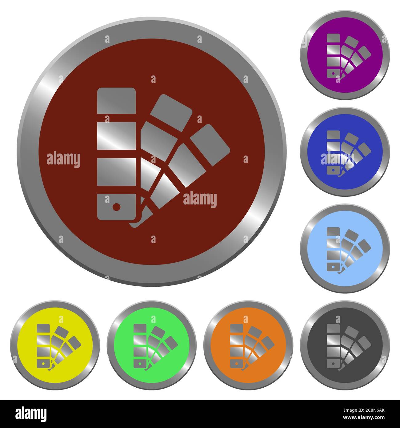 Set Of Color Glossy Coin Like Color Swatch Buttons Stock Vector Image 0143