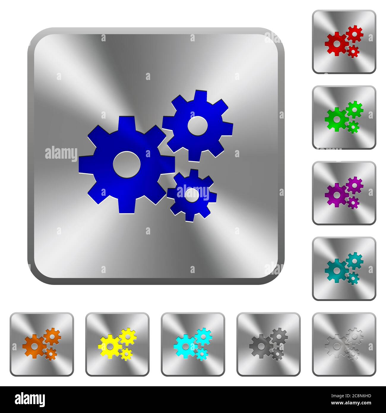 Shiny steel gears Stock Vector Images - Alamy