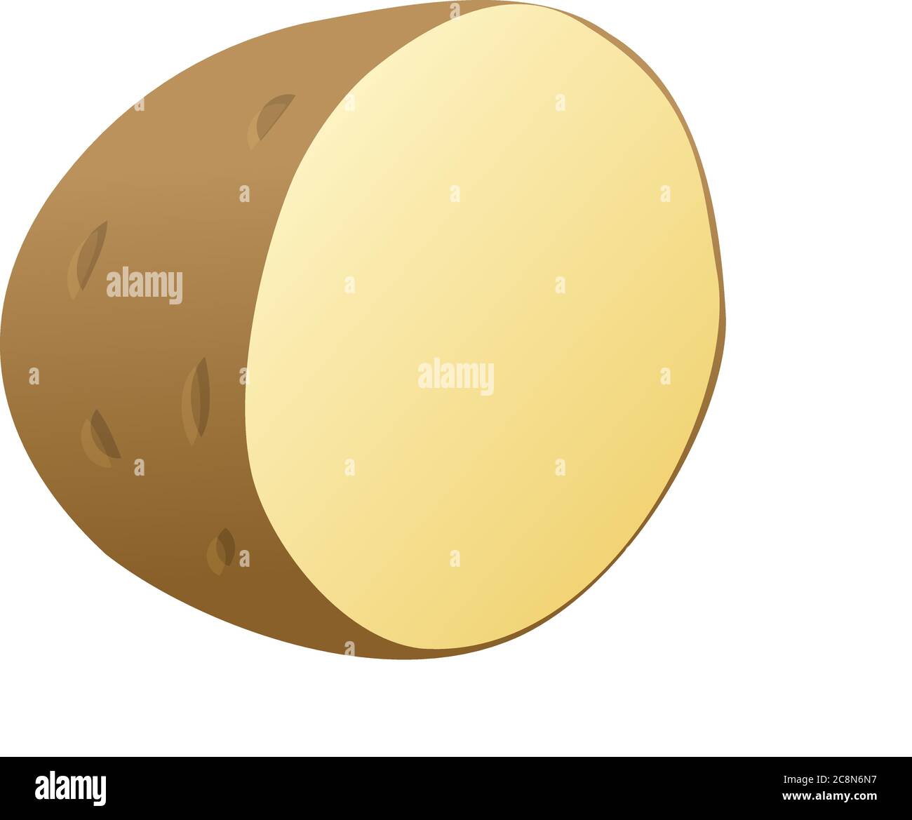 Half potato icon. Cartoon of half potato vector icon for web design ...