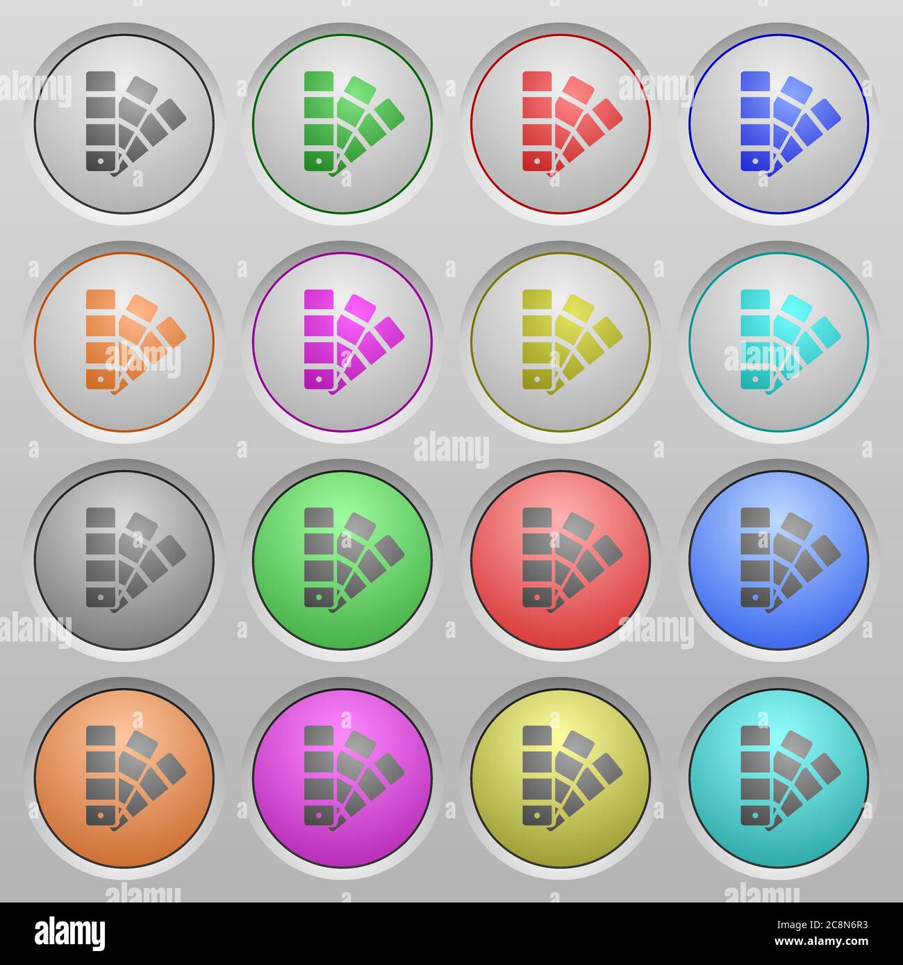 Set of Color swatch plastic sunk spherical buttons Stock Vector Image ...