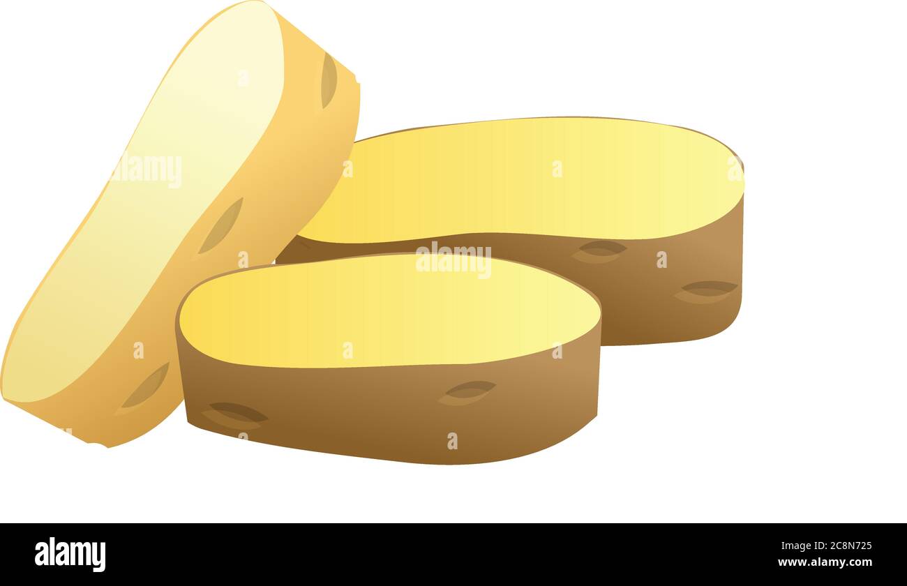 Potato pieces icon. Cartoon of potato pieces vector icon for web design ...