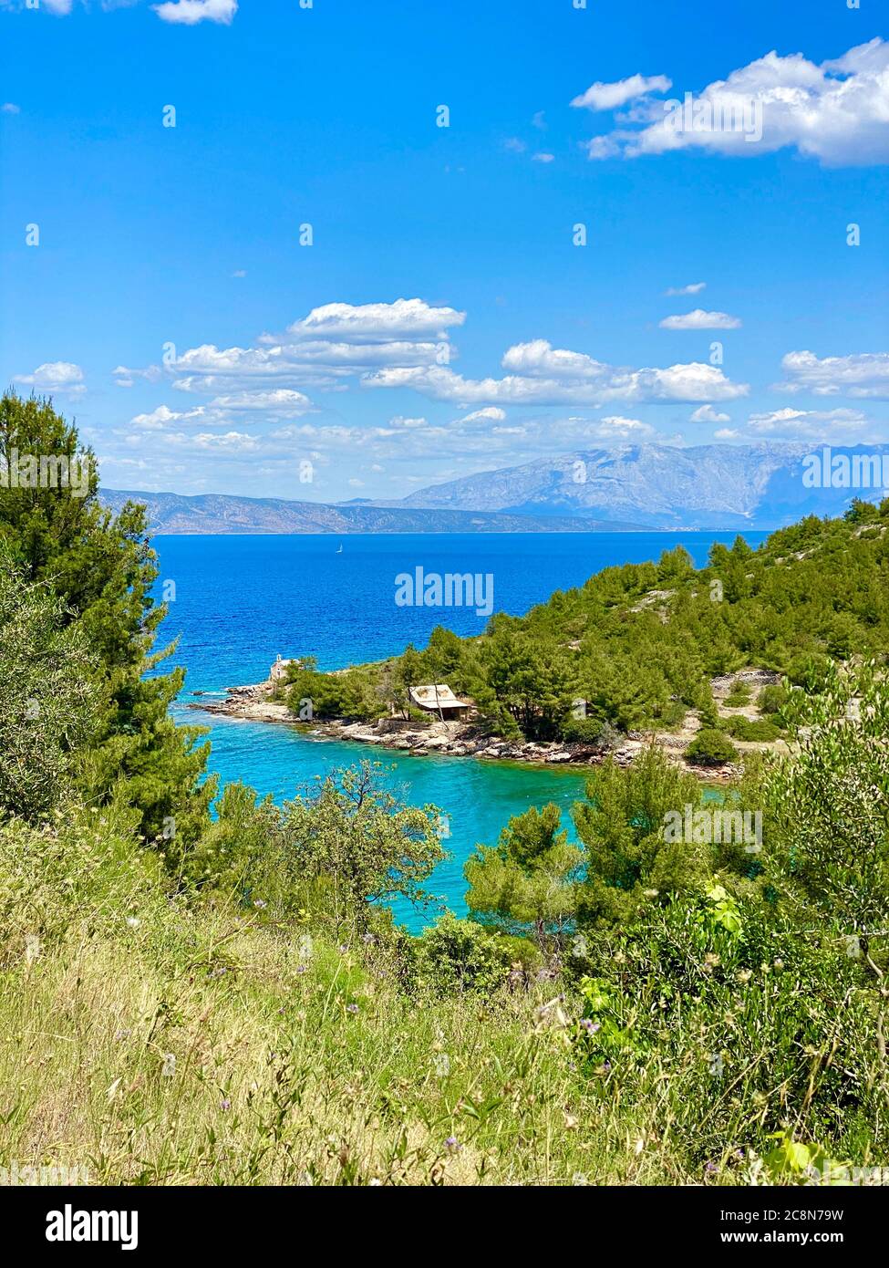 Beach in Jelsa on Hvar Island on the Adriatic Sea in Croatia Stock ...