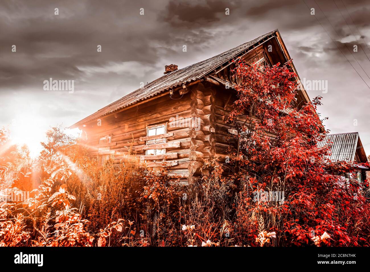 Old house in sunset light Stock Photo - Alamy