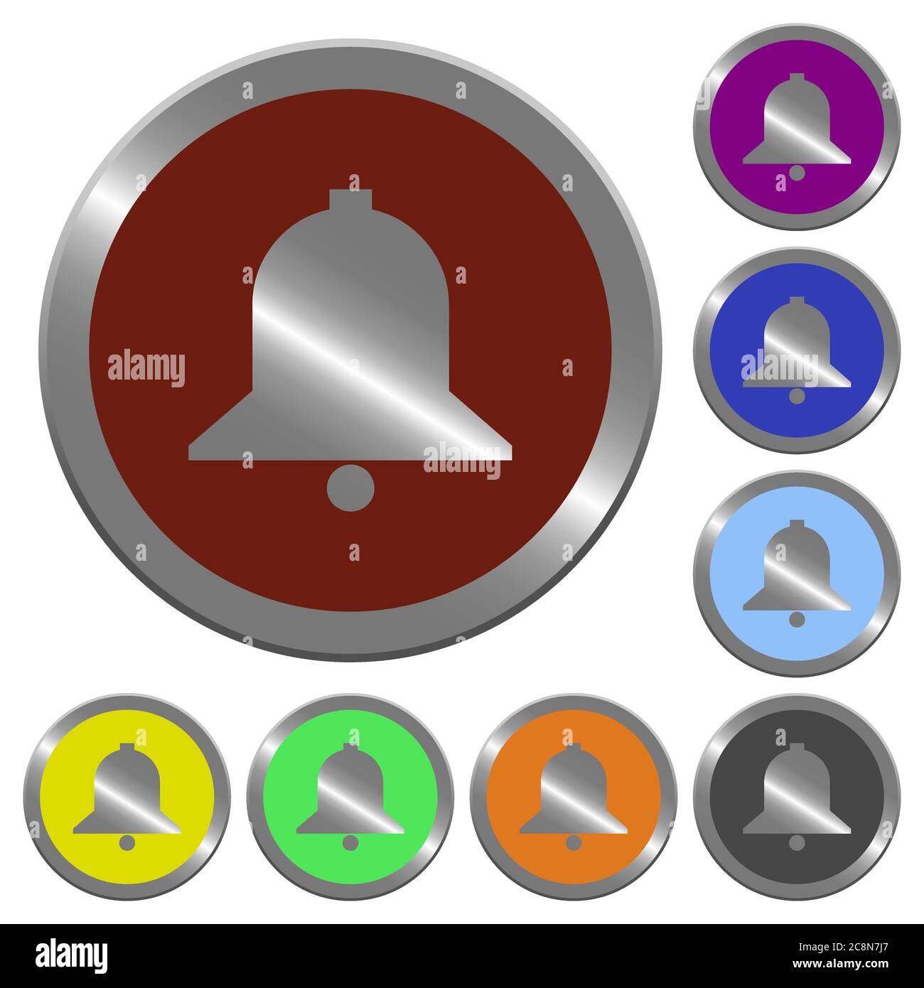 Set of color glossy coin-like bell buttons Stock Vector Image & Art - Alamy