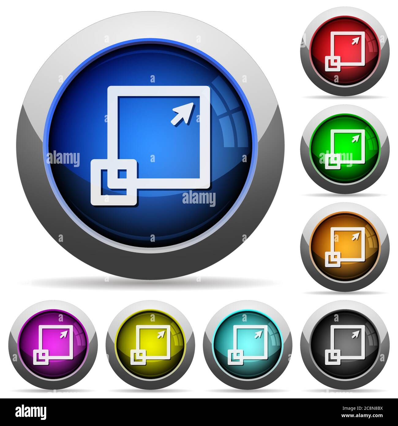 Set of round glossy maximize window buttons. Arranged layer structure Stock Vector Image & Art ...