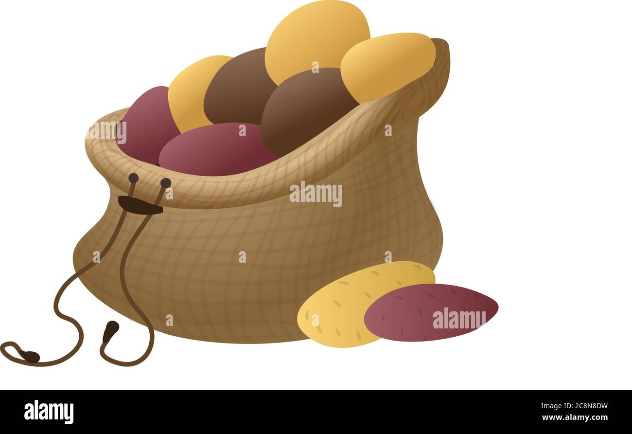 Open potato sack icon. Cartoon of open potato sack vector icon for web ...