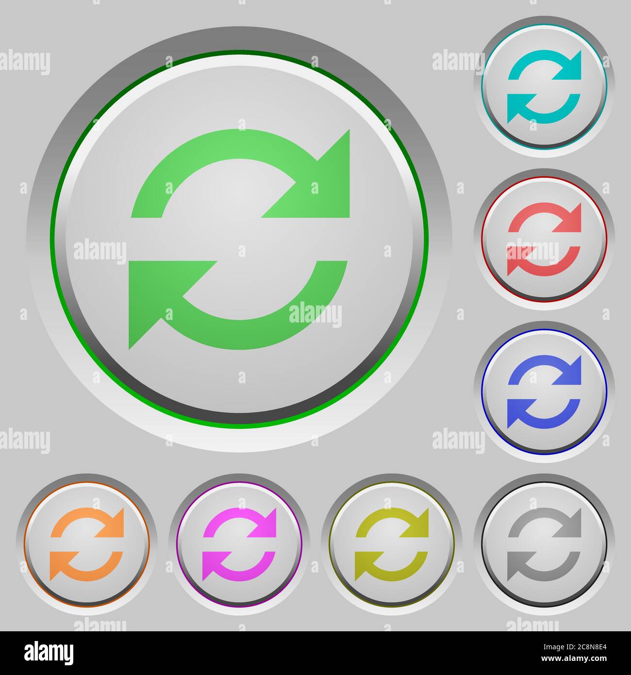 Green circle arrows pictogram refresh hi-res stock photography and ...