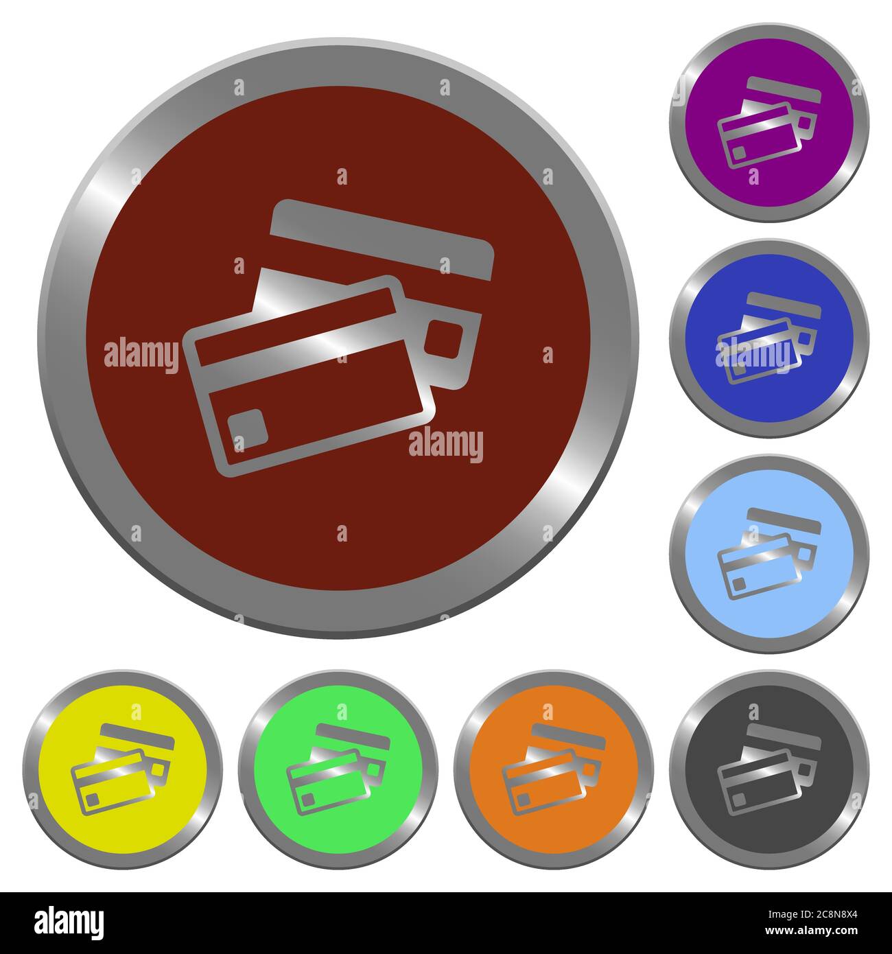 Set of color glossy coin-like credit card buttons Stock Vector Image ...