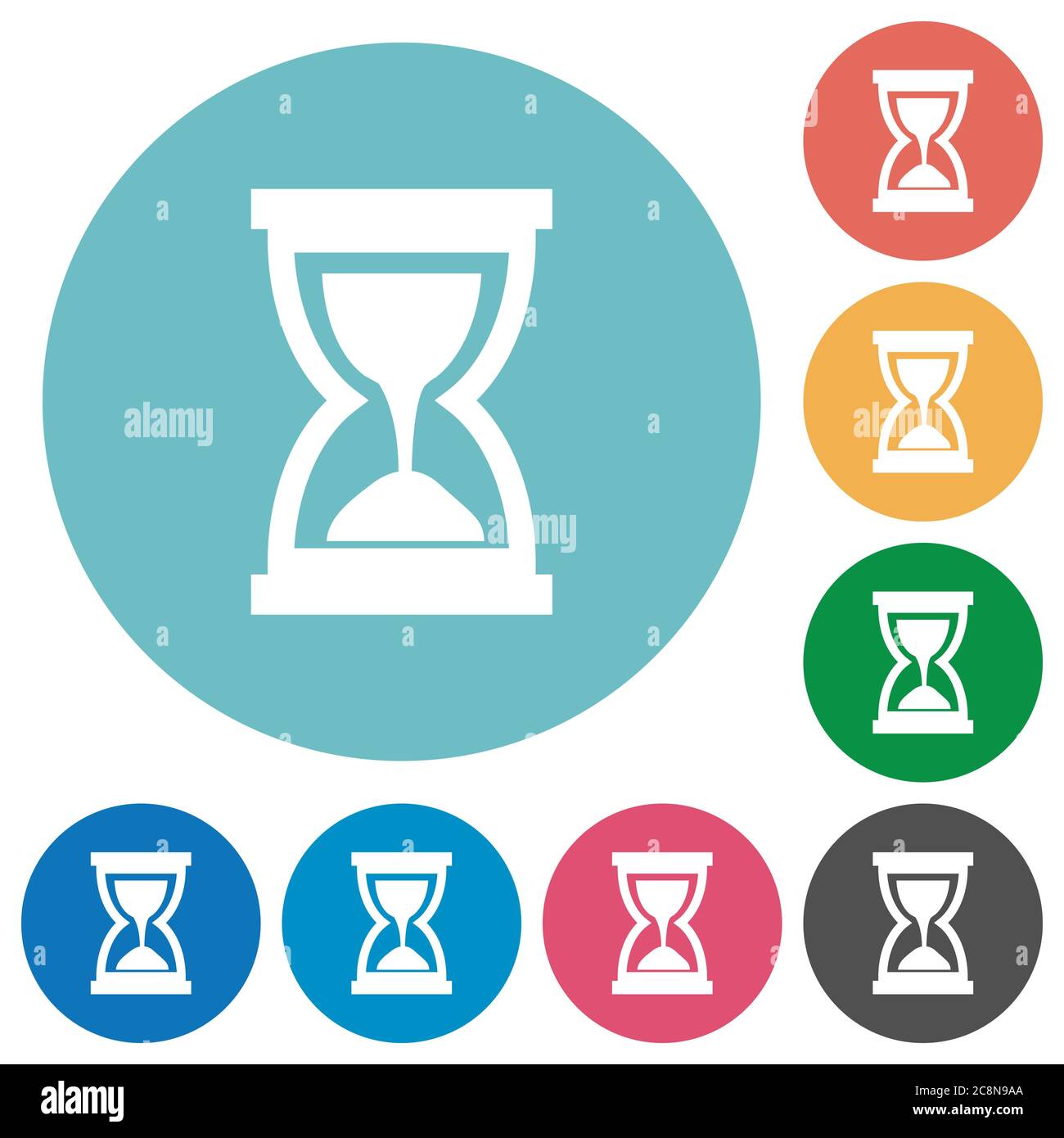 Flat hourglass icon set on round color background Stock Vector Image ...