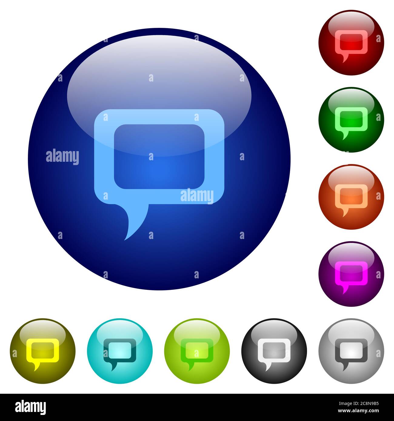 Set of color comment glass web buttons Stock Vector Image & Art - Alamy