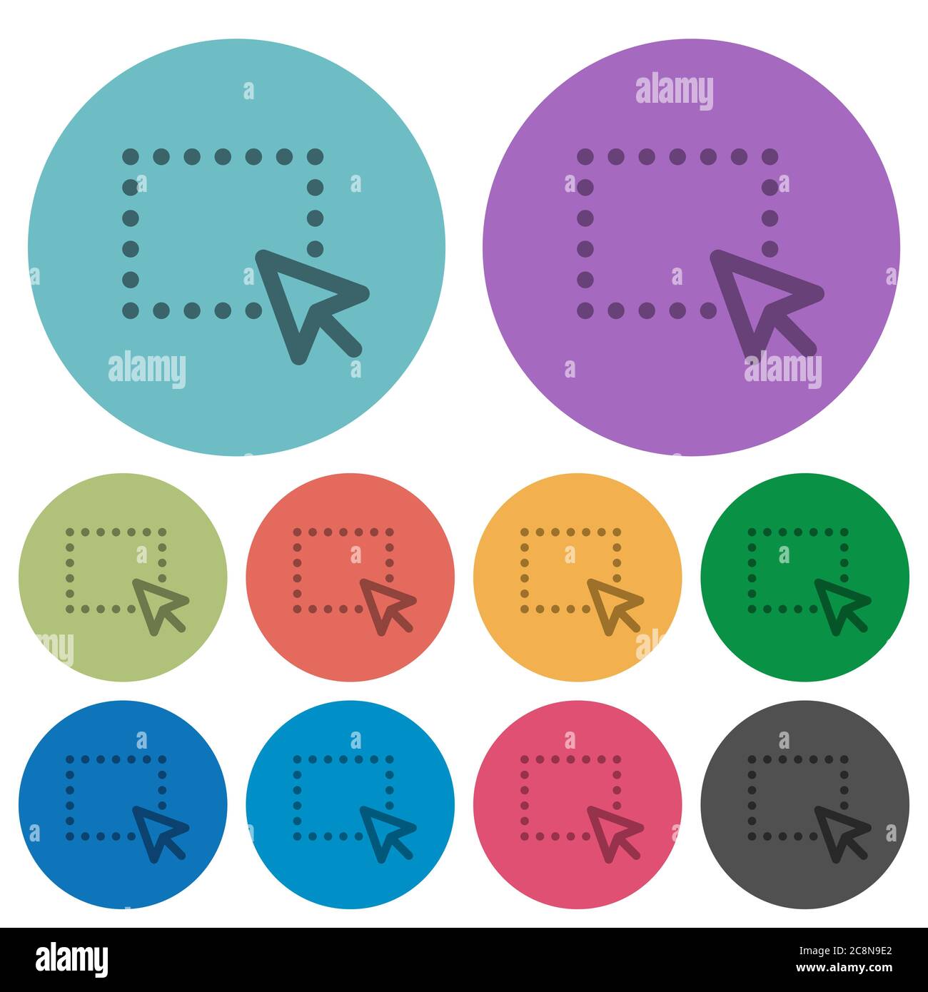 Color drag flat icon set on round background Stock Vector Image & Art ...