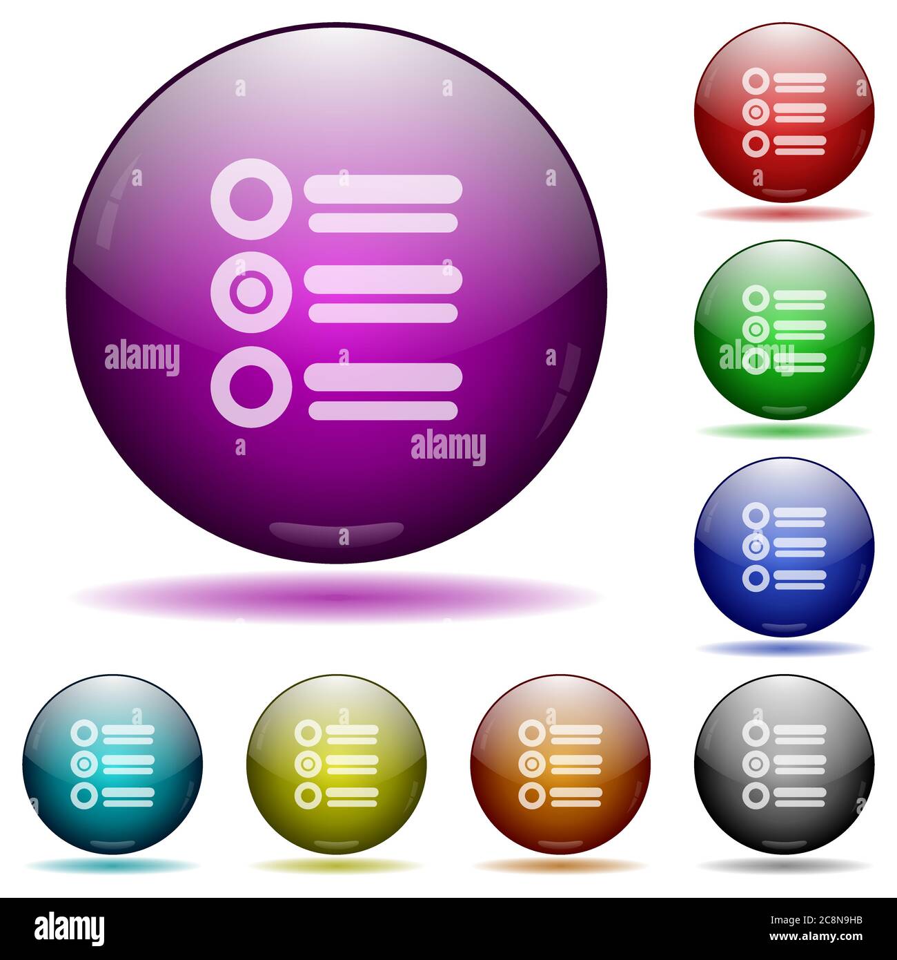 Set of color Radio group glass sphere buttons with shadows Stock Vector ...