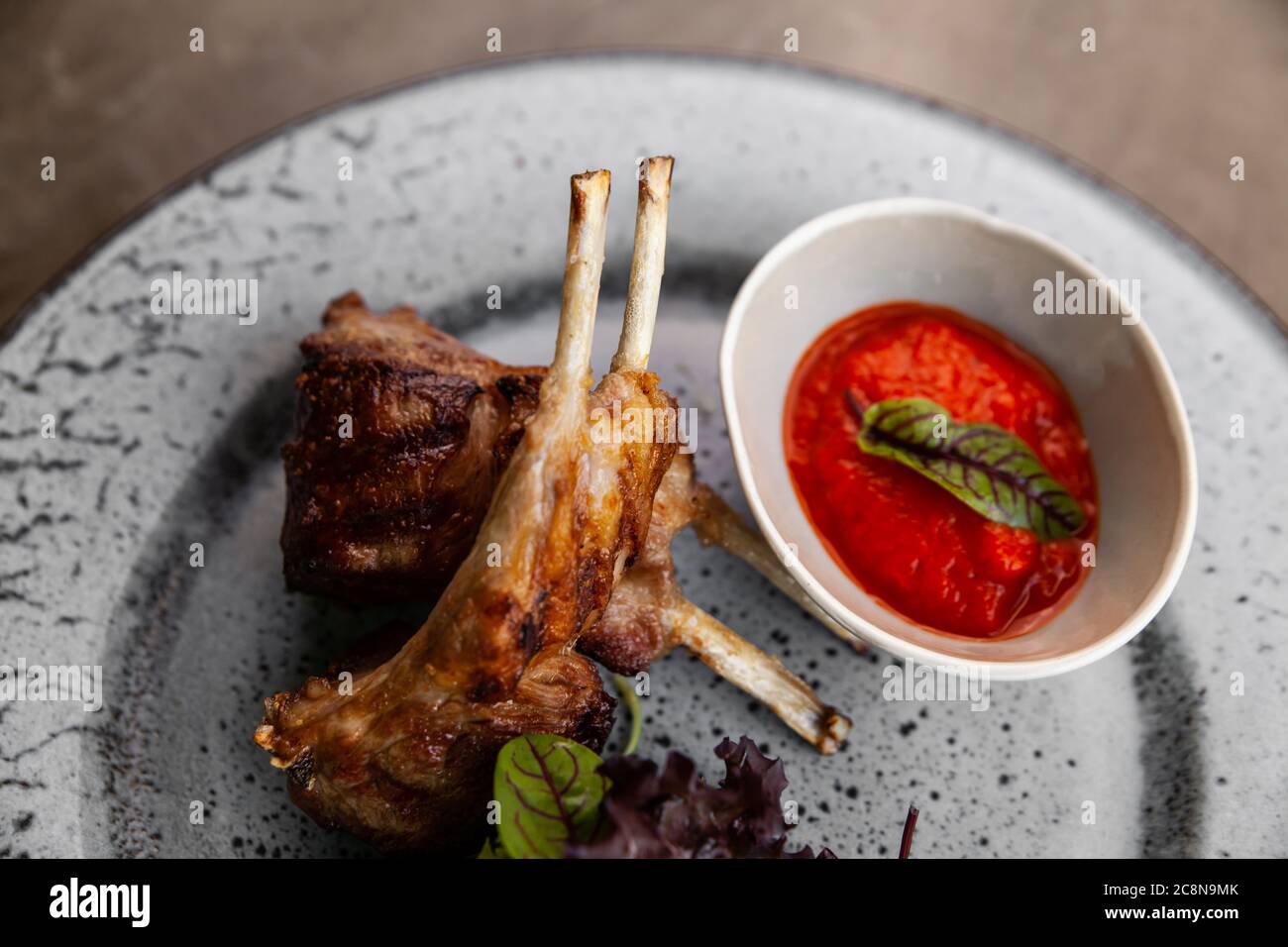Plate of lamb loin ribs hi-res stock photography and images - Alamy