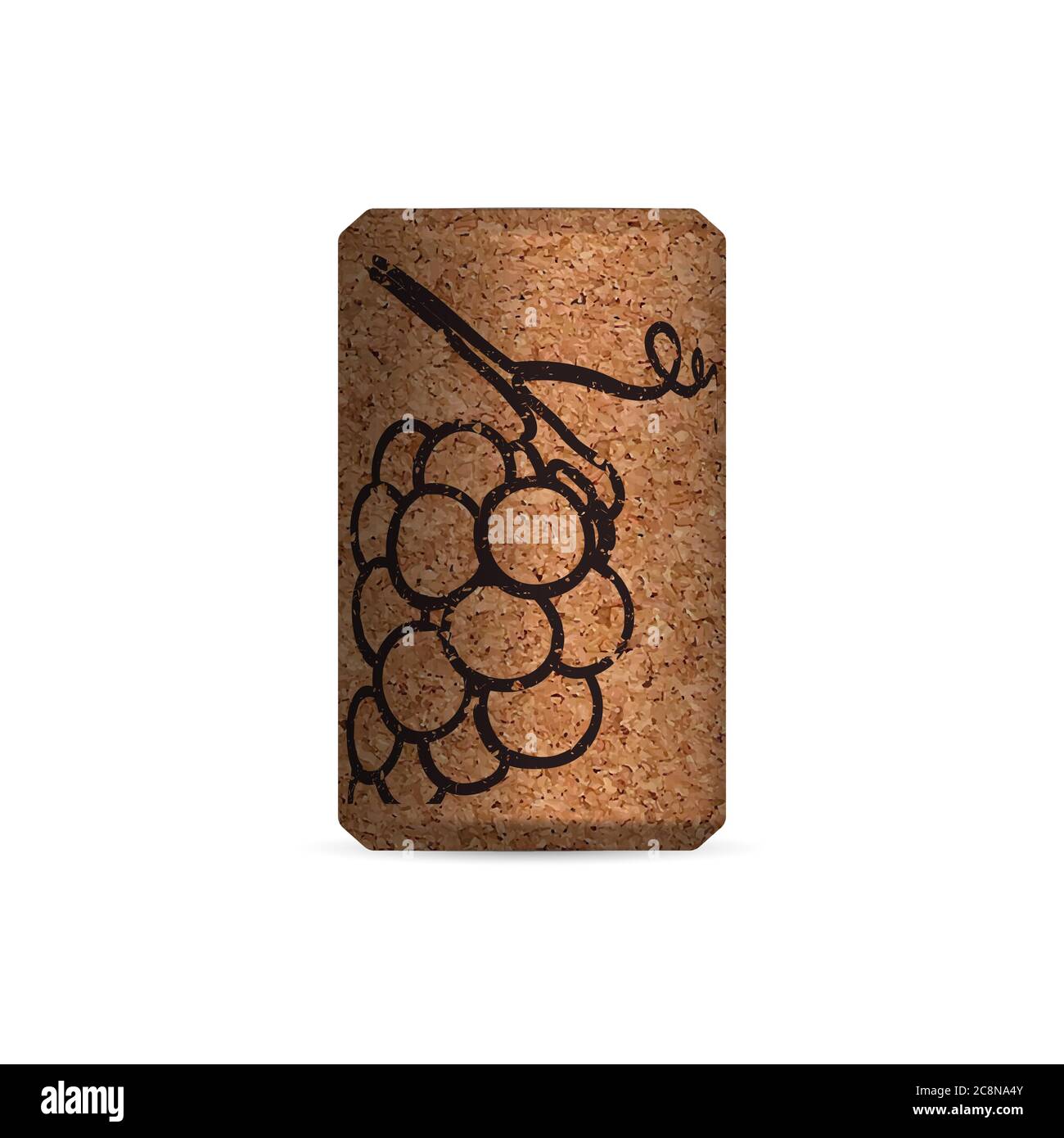 Photorealistic wine cork isolated on a white background. Front view ...
