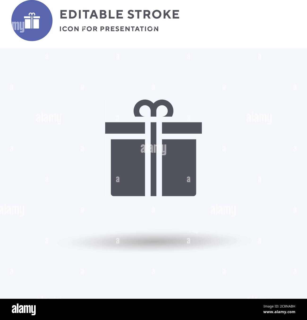 Present icon vector, filled flat sign, solid pictogram isolated on ...