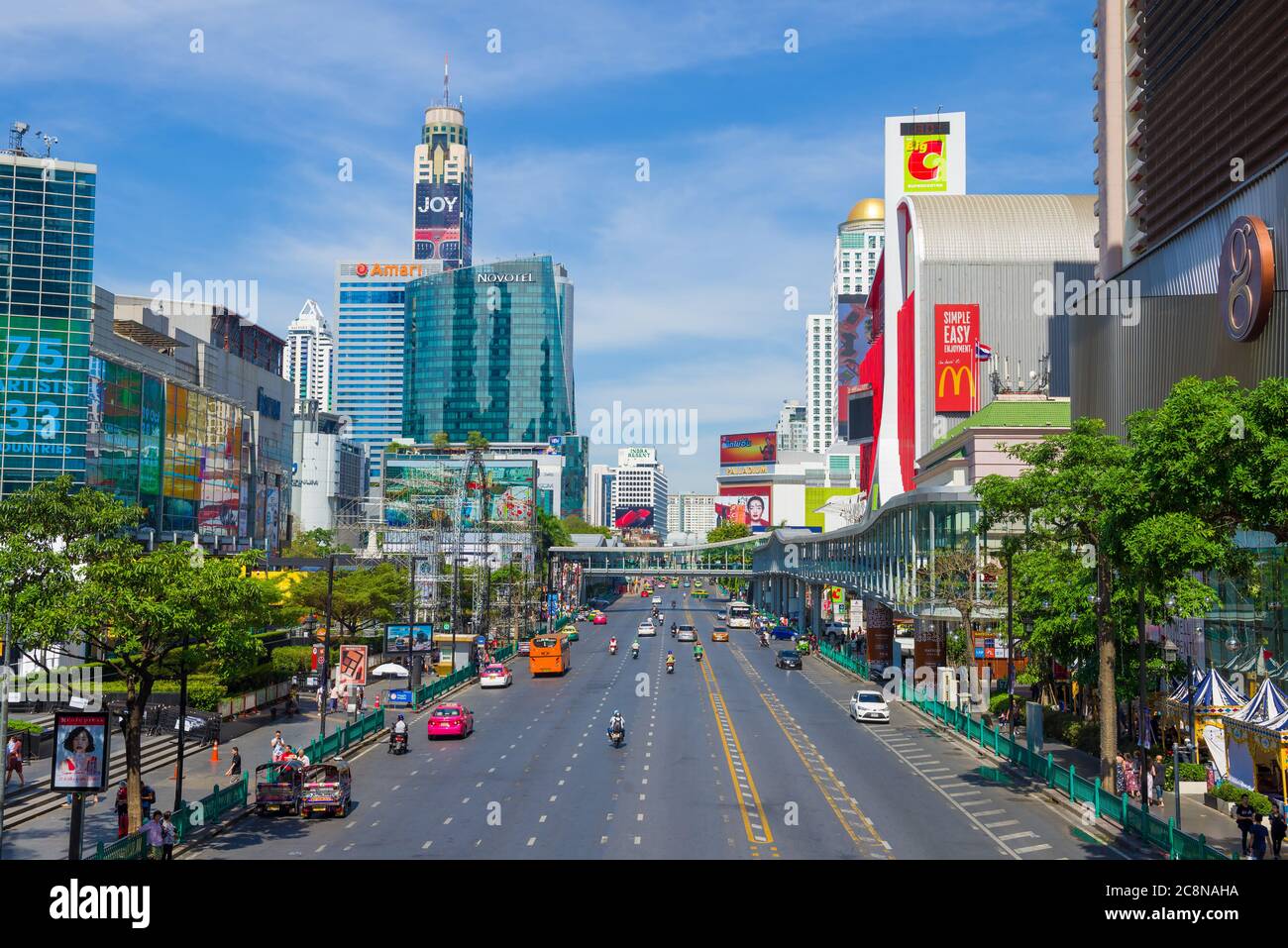 BANGKOK, THAILAND - JANUARY 01, 2019: Ratchadamri Road on a sunny day ...