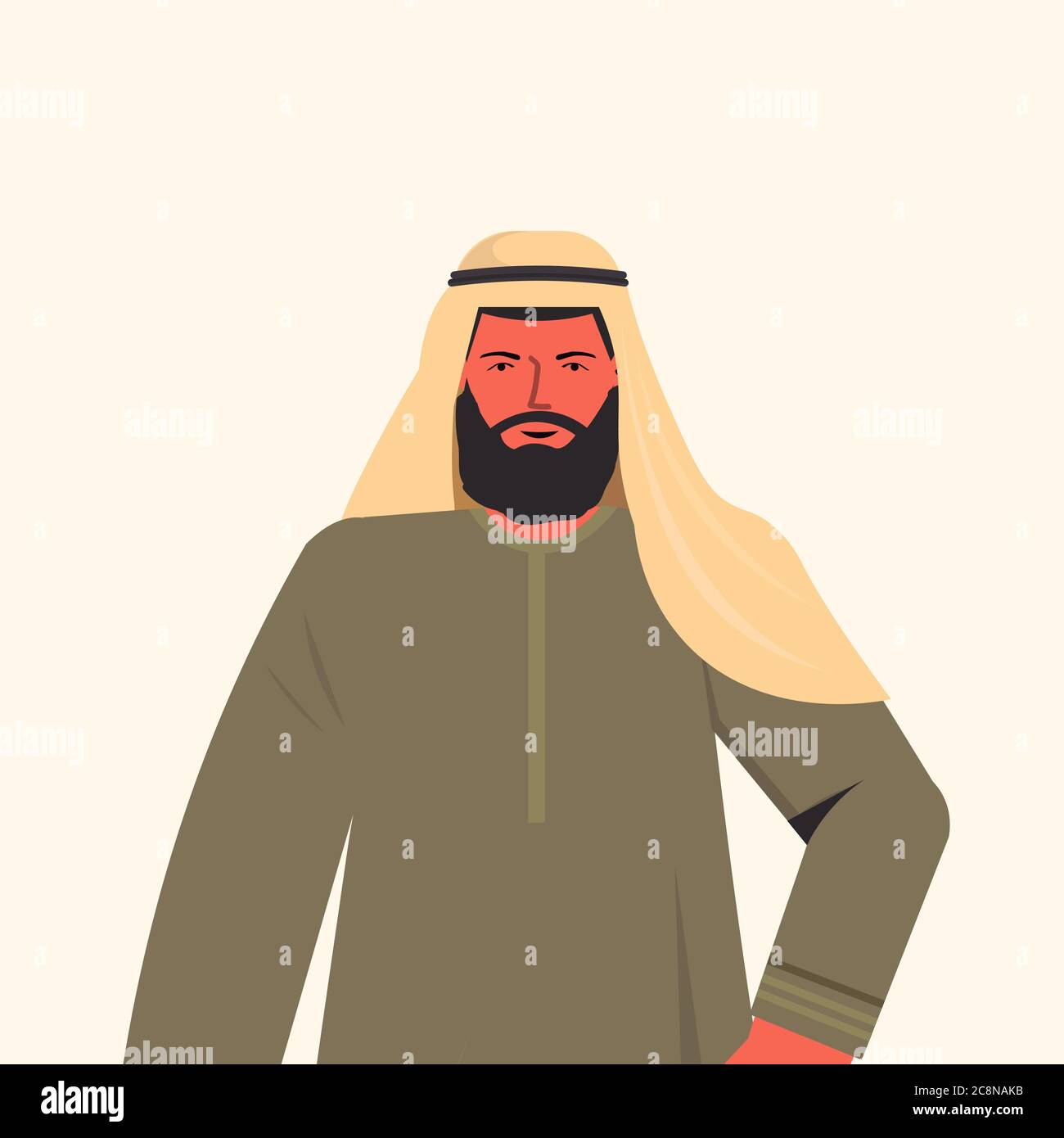 arabic man in traditional clothes arab male cartoon character portrait ...