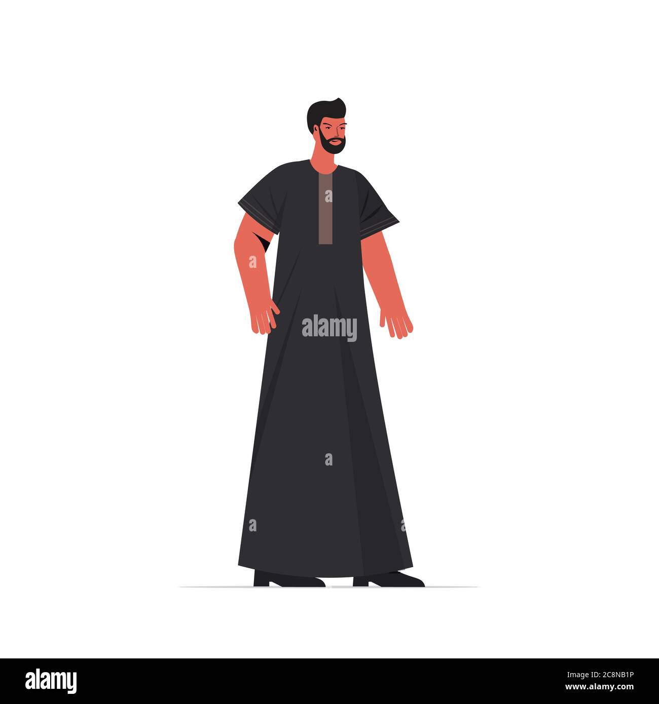 arabic man in traditional clothes arab male cartoon character standing ...