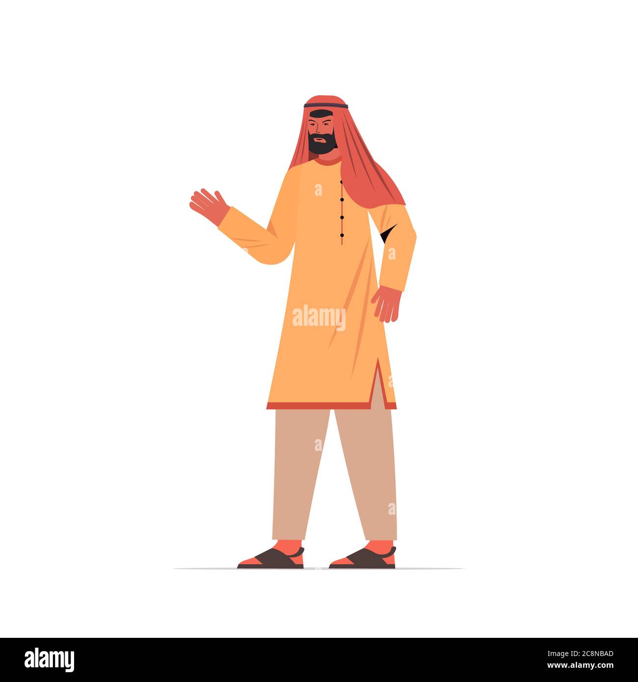 arabic man in traditional clothes arab male cartoon character standing ...