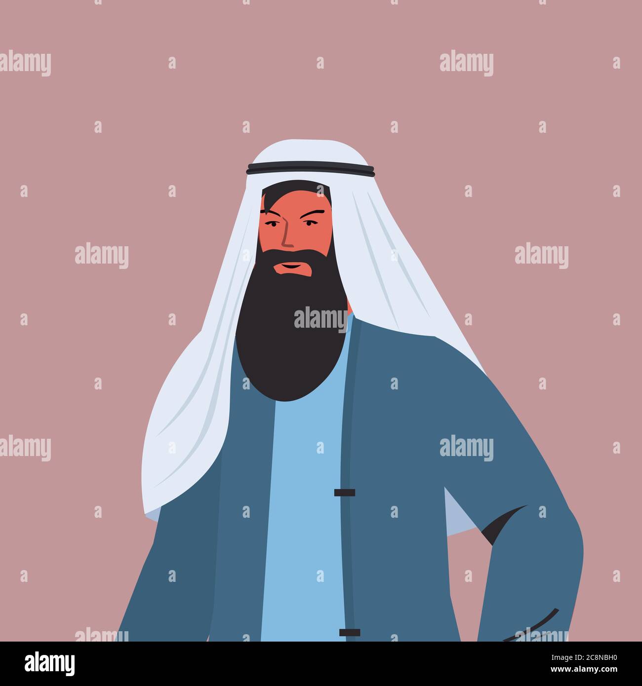 arabic man in traditional clothes arab male cartoon character portrait ...