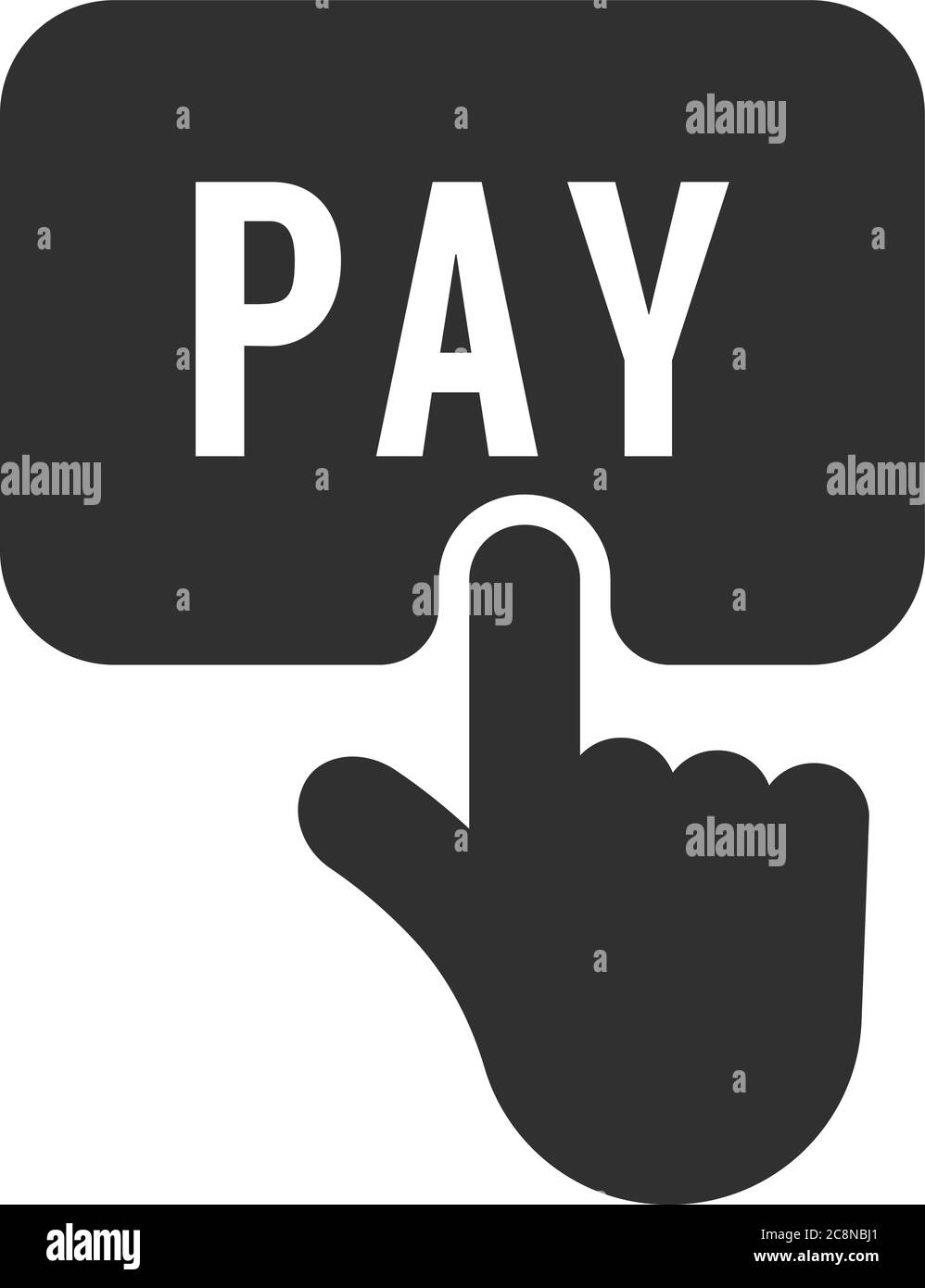 black finger push on pay button icon Stock Vector Image & Art - Alamy