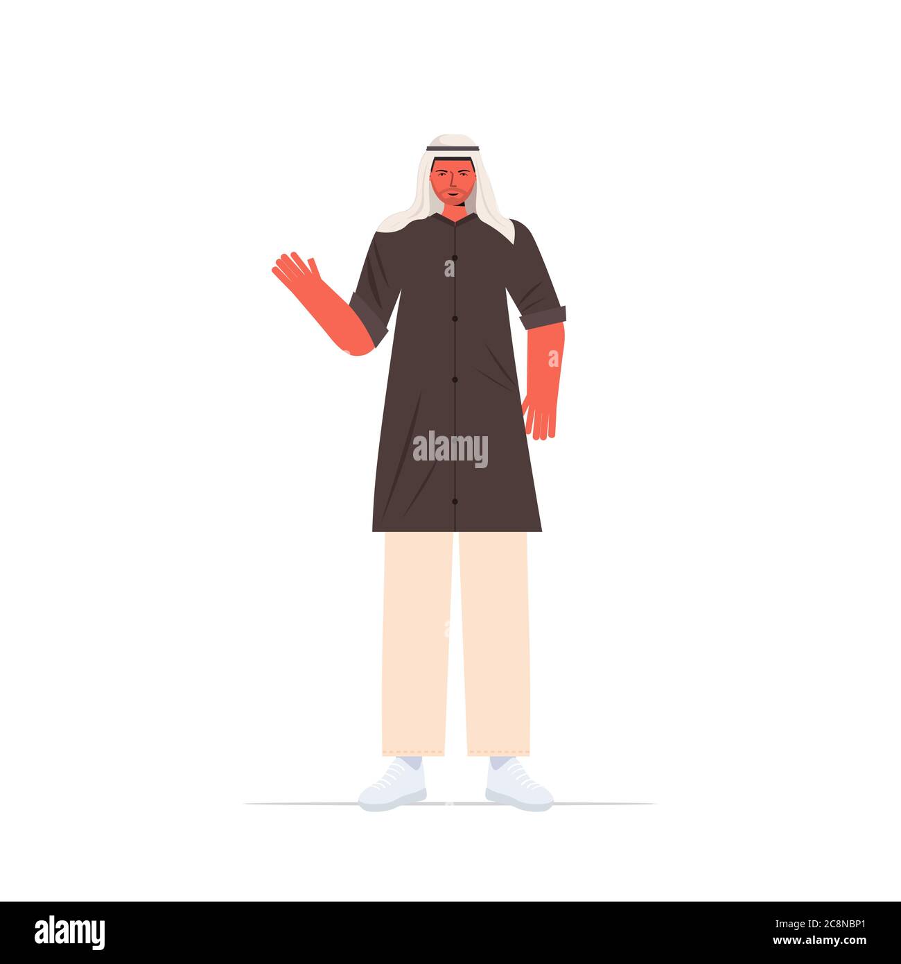 arabic man in traditional clothes arab male cartoon character standing ...