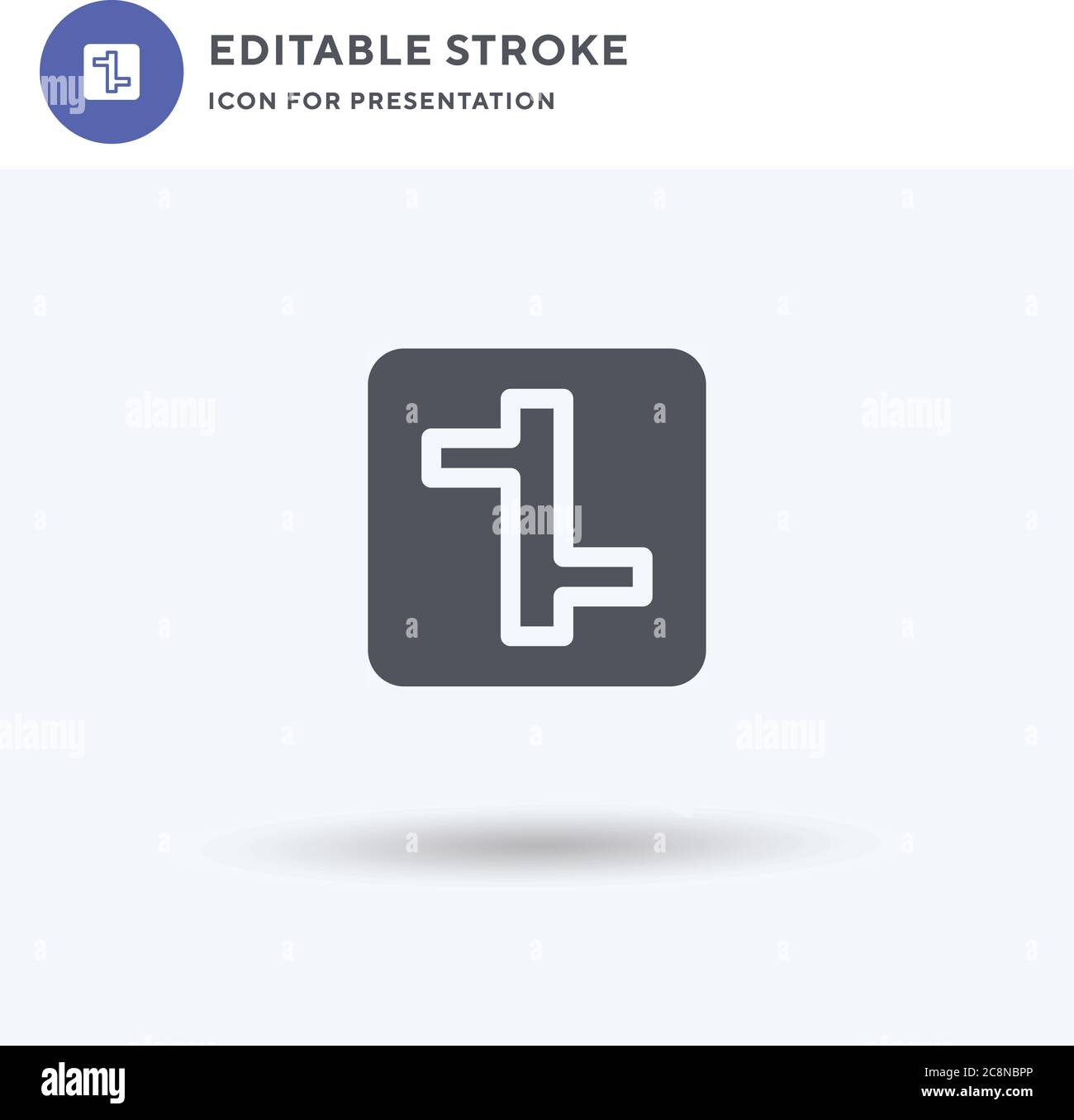 Intersection icon vector, filled flat sign, solid pictogram isolated on ...