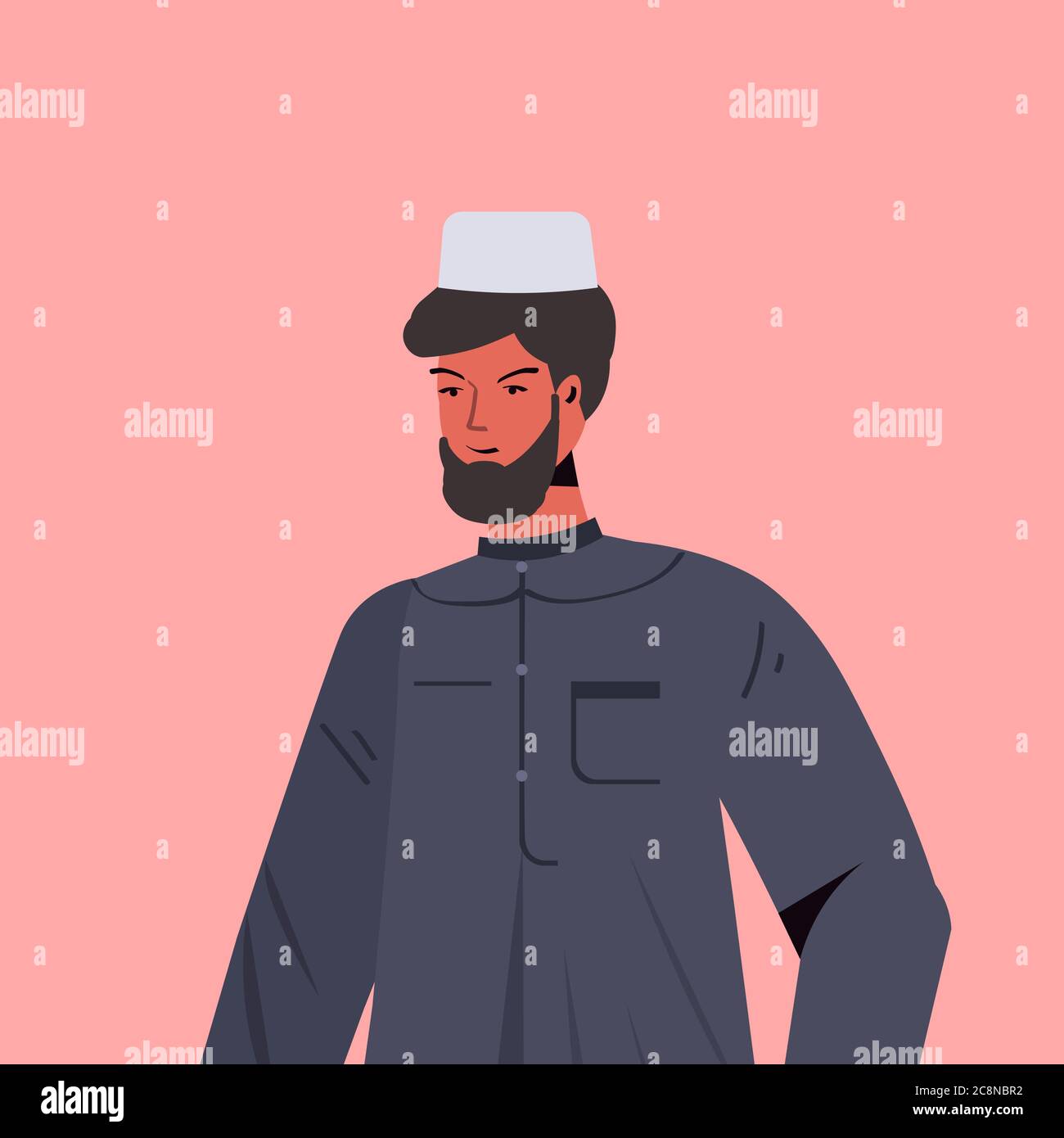 arabic man in traditional clothes arab male cartoon character portrait ...