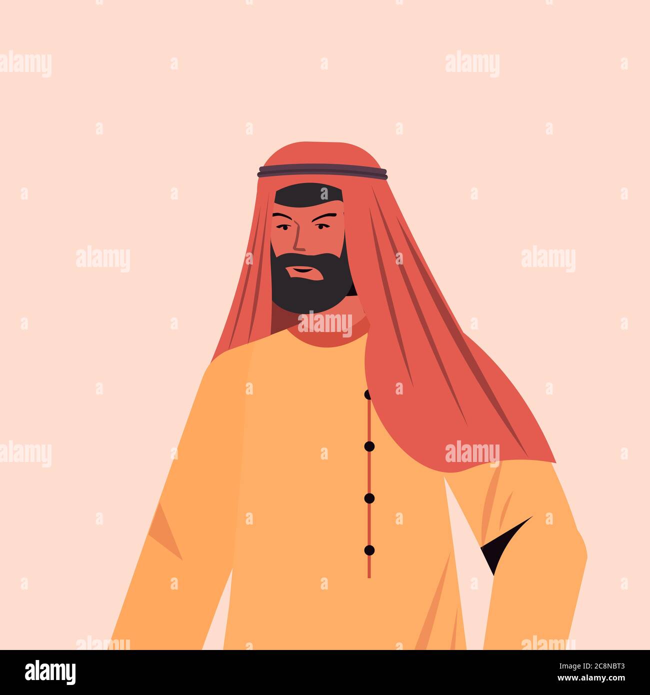 arabic man in traditional clothes arab male cartoon character portrait ...