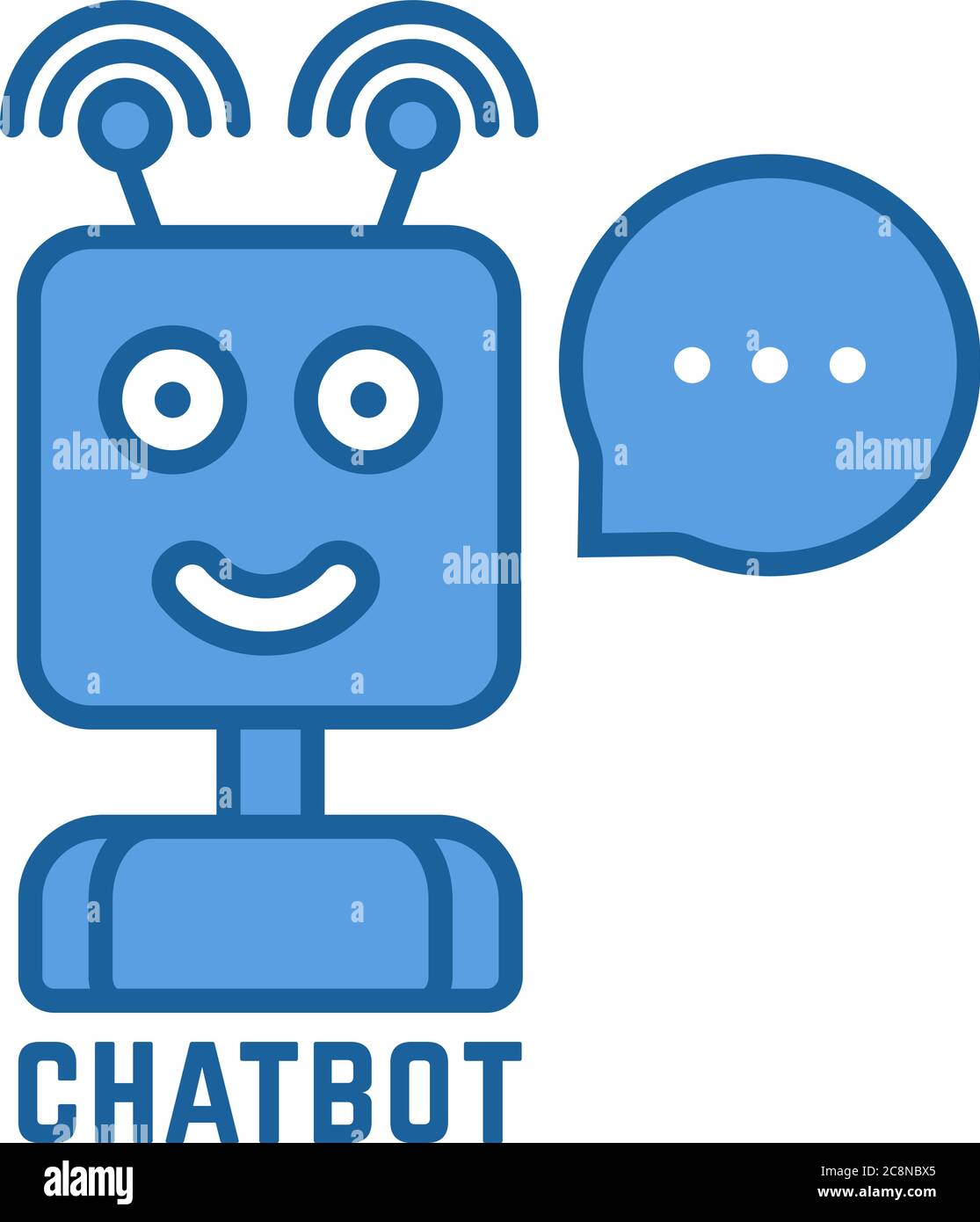 blue linear chatbot logo with bubble Stock Vector Image & Art - Alamy