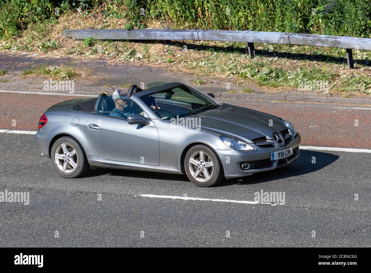 2008 silver mercedes slk 200 kompressor auto hi-res stock photography ...