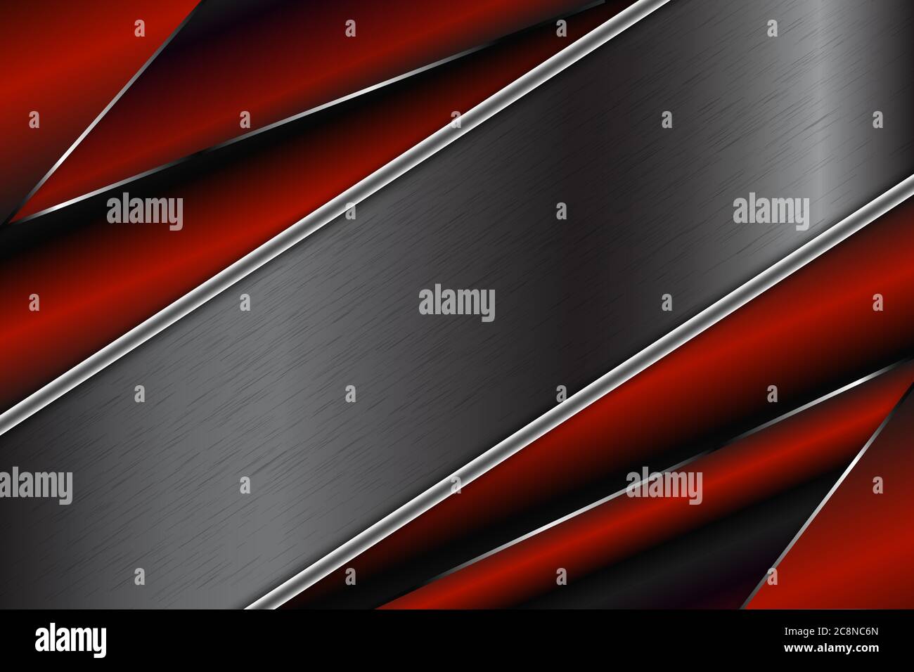 Metallic background.Red with gray and silver dark space. Metal ...