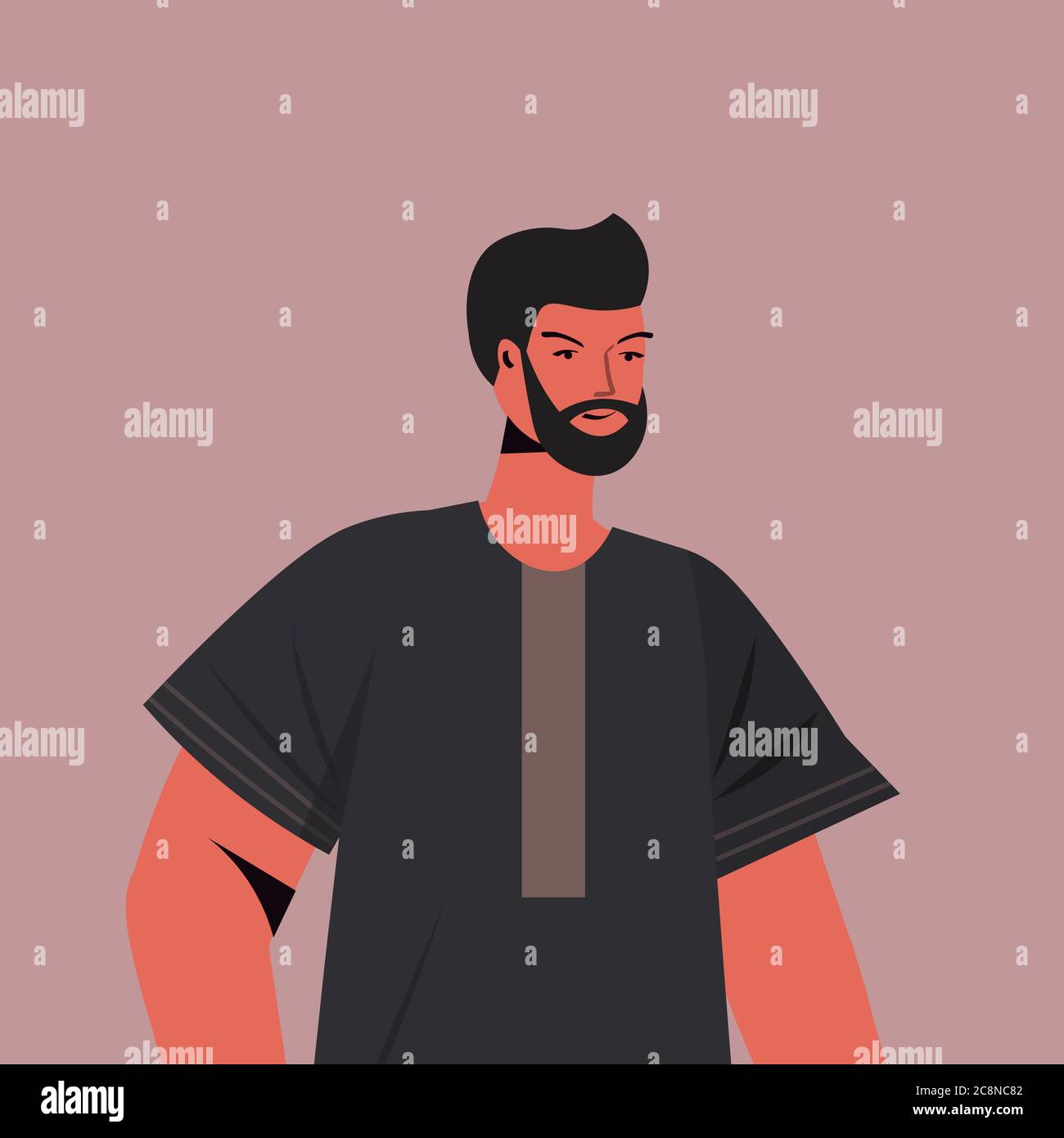 arabic man in traditional clothes arab male cartoon character portrait ...