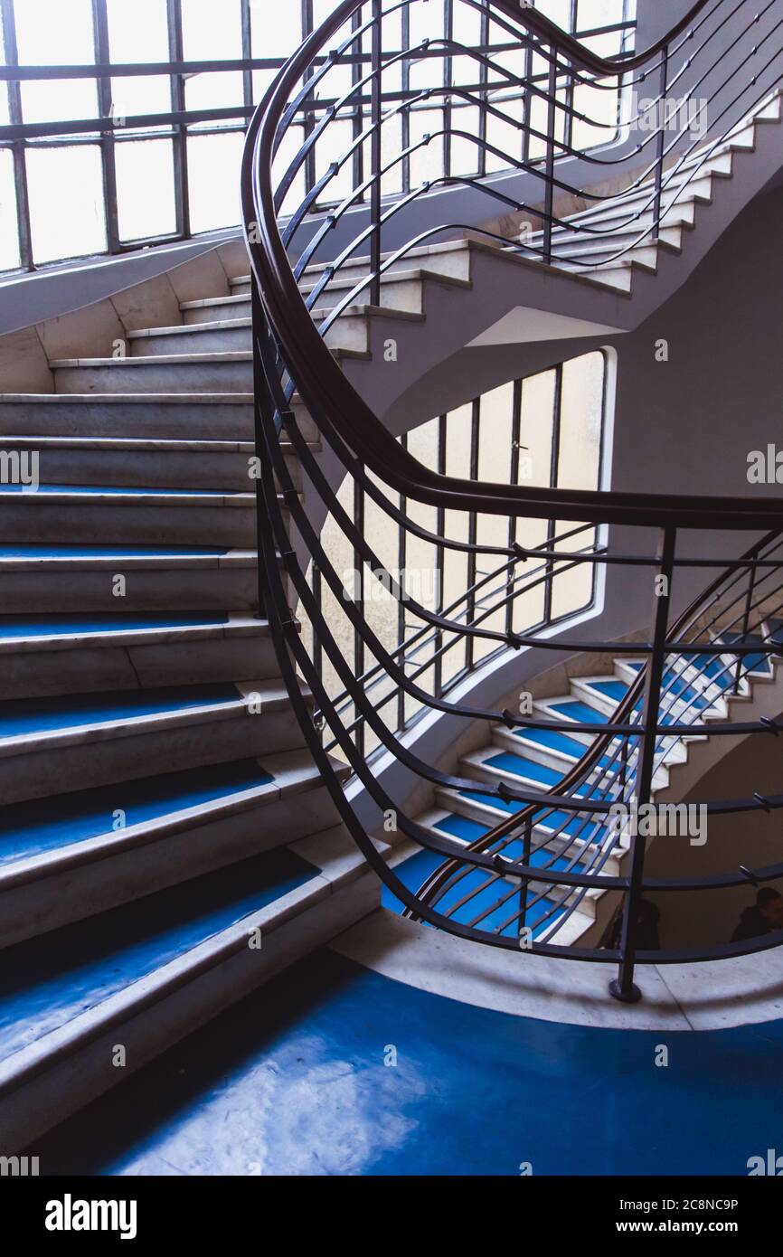 Blue spiral staircase hi-res stock photography and images - Alamy