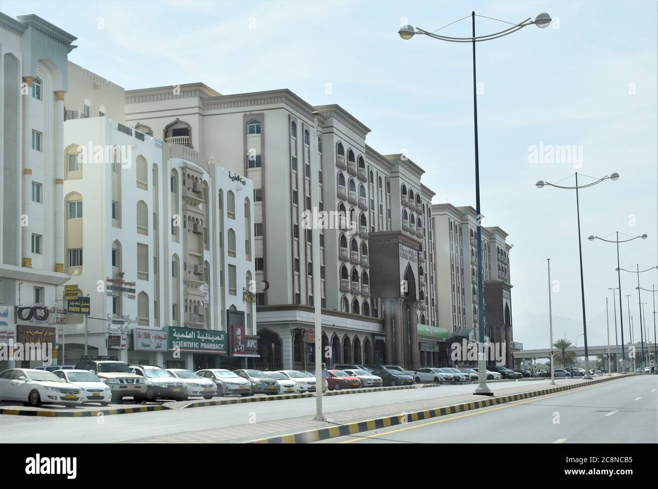 Oman travel. Muscat. Oman city life background. traffic, tourism ...