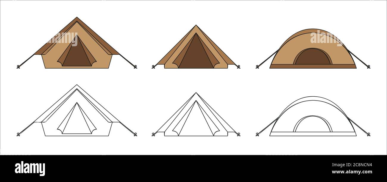 set of tents for camping holiday vector illustration EPS10 Stock Vector ...