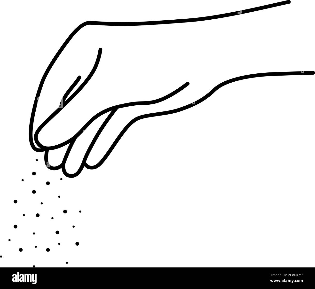 thin line chef woman hand with salt Stock Vector Image & Art - Alamy