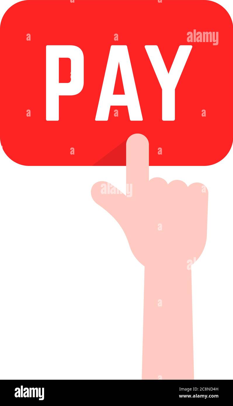 finger push on red pay button icon Stock Vector Image & Art - Alamy