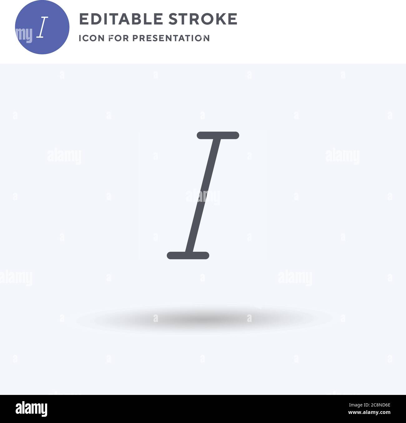 Italic icon vector, filled flat sign, solid pictogram isolated on white ...