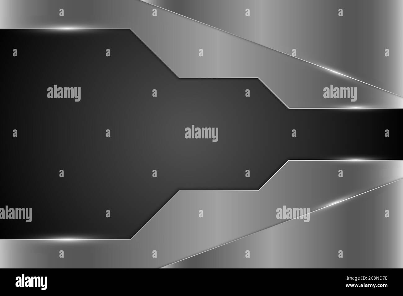 Metallic background.Gray and silver with dark space.Metal technology ...