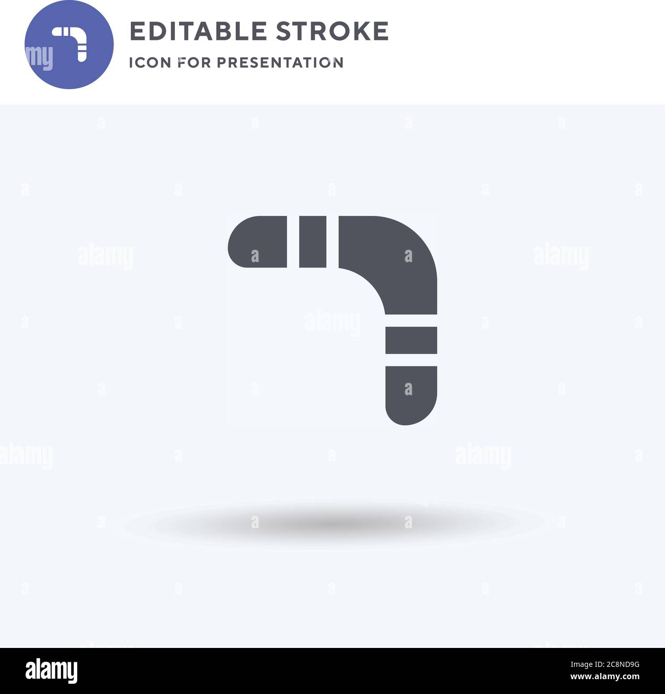 Boomerang icon vector, filled flat sign, solid pictogram isolated on ...