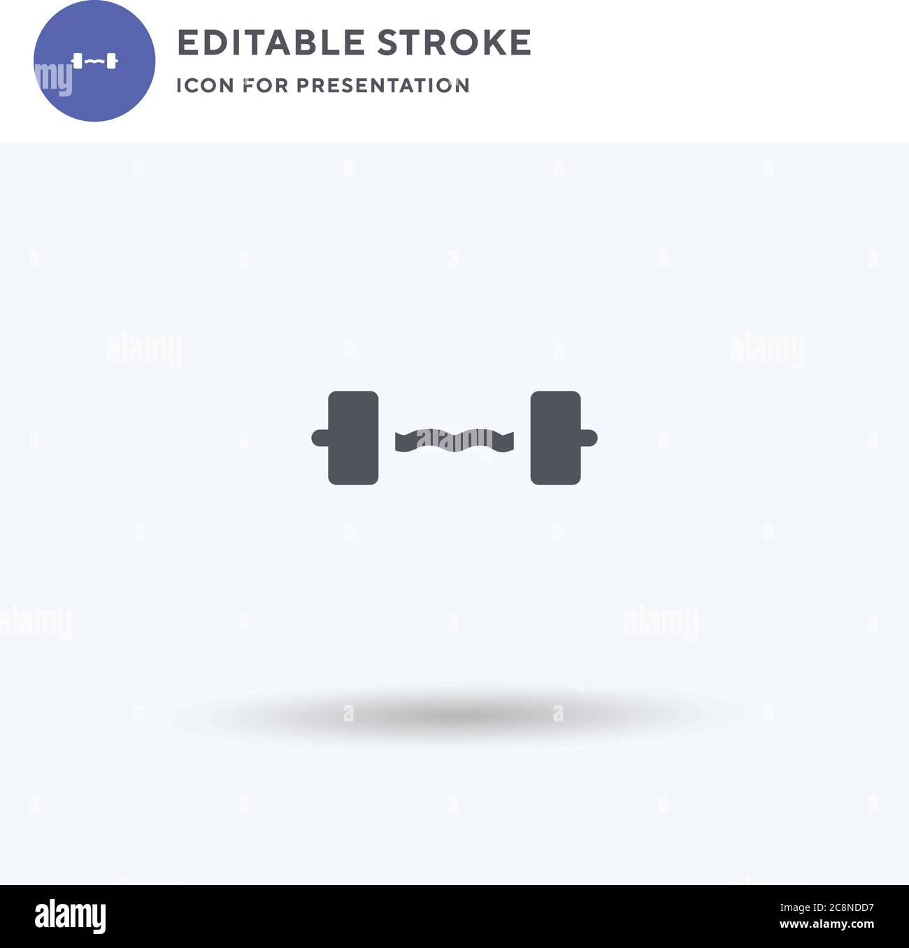 Barbell icon vector, filled flat sign, solid pictogram isolated on ...
