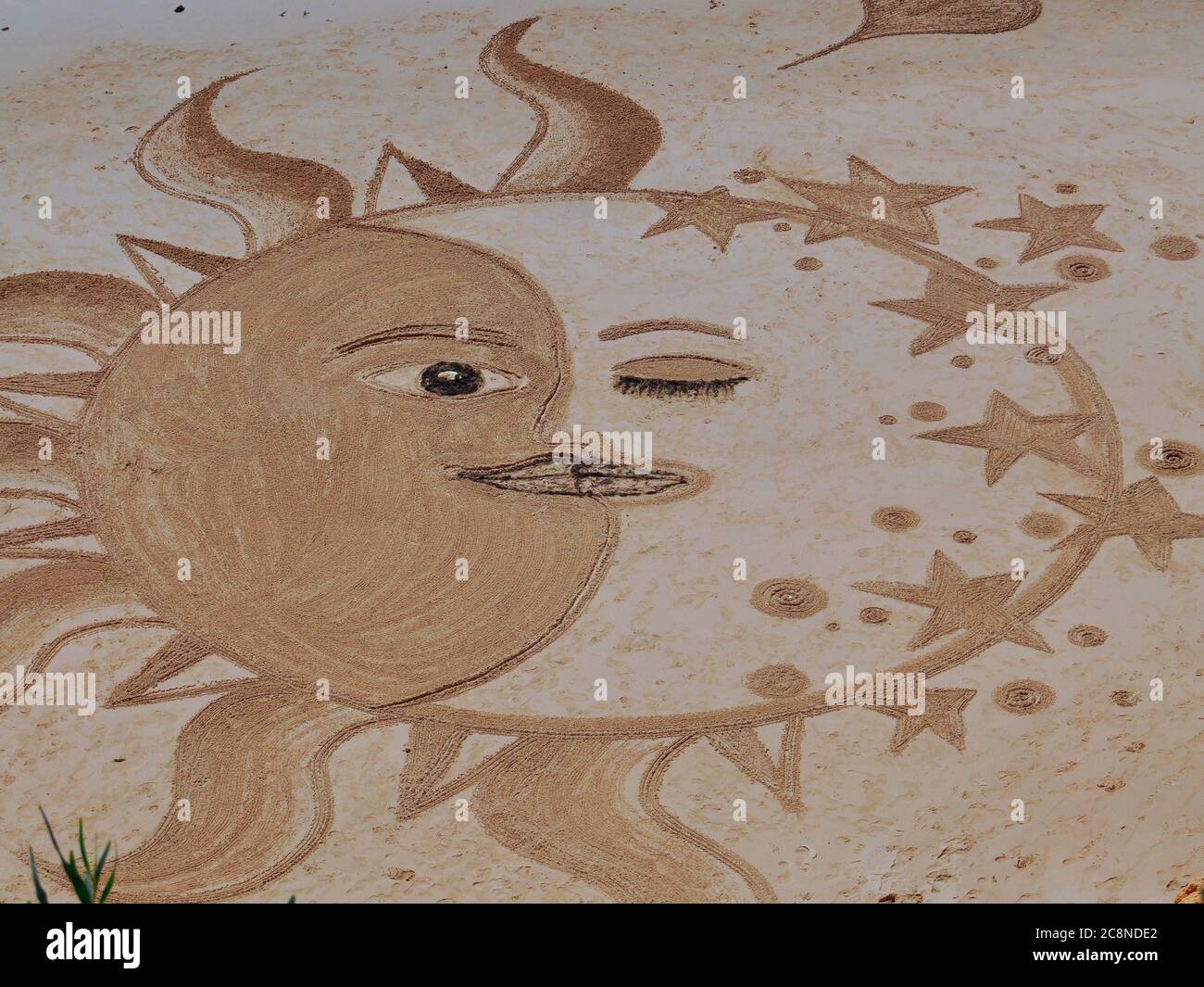 Sand artist Vitor Raposo presents his art at the Algarve beach Praia ...