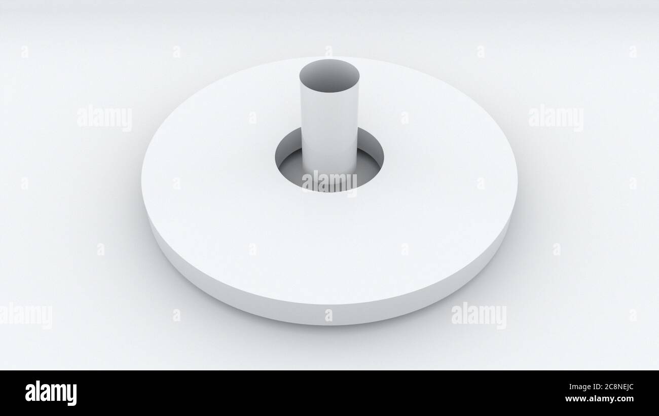 3d render of transformation of a cylinder into a disk. The shape change ...